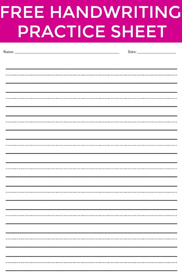 Free Printable Handwriting Practice Sheets - To Simply Inspire