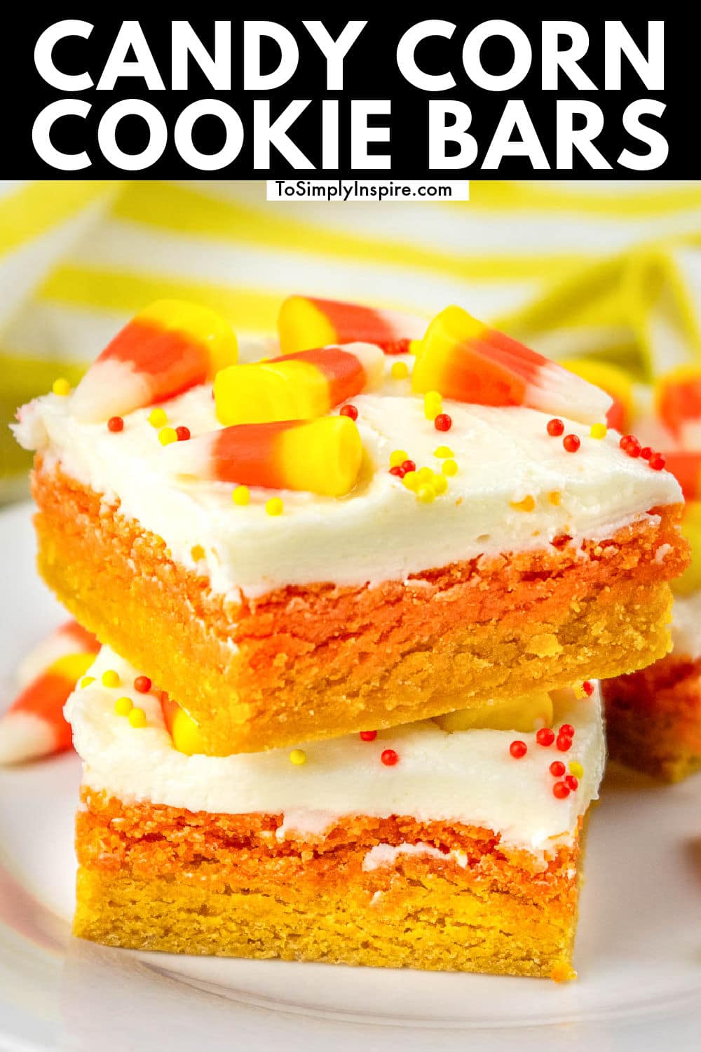 Candy Corn Sugar Cookie Bars - To Simply Inspire