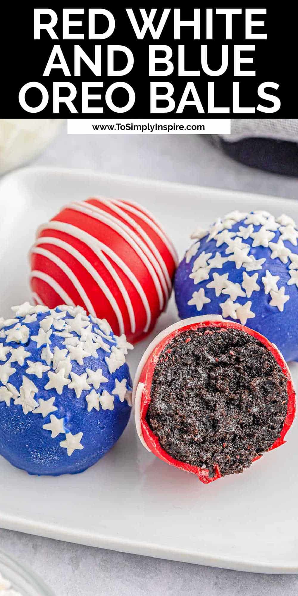 Easy Red White and Blue Oreo Balls Patriotic Dessert - To Simply Inspire