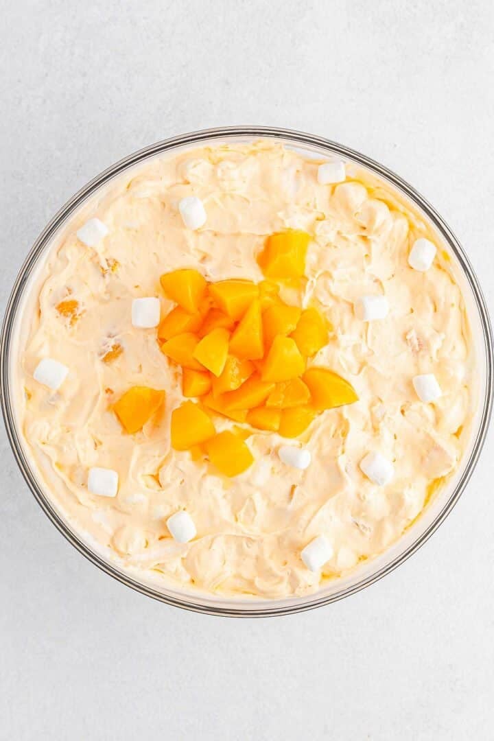Easy Peach Fluff Salad - To Simply Inspire