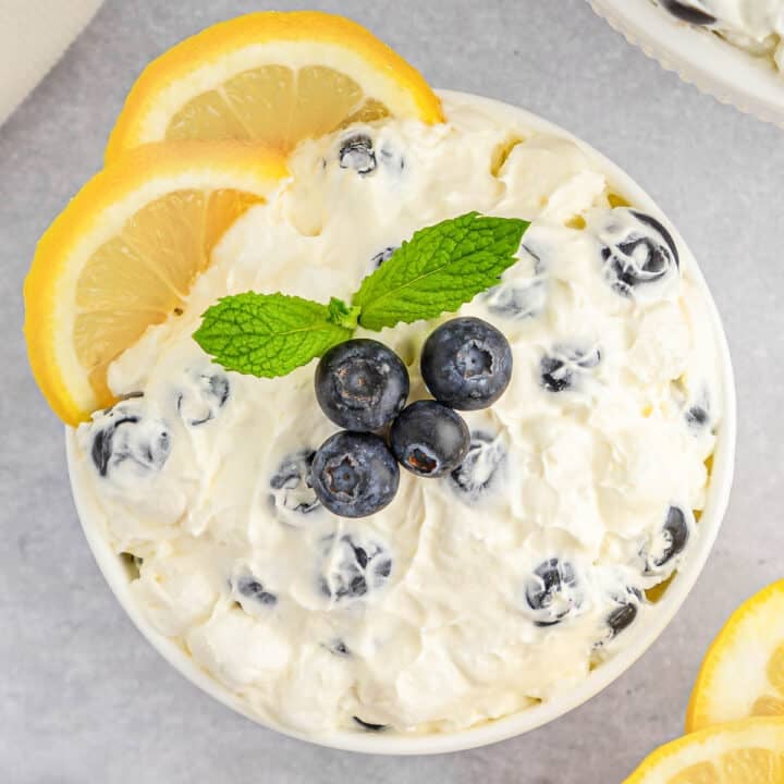Lemon Fluff with Blueberries - To Simply Inspire