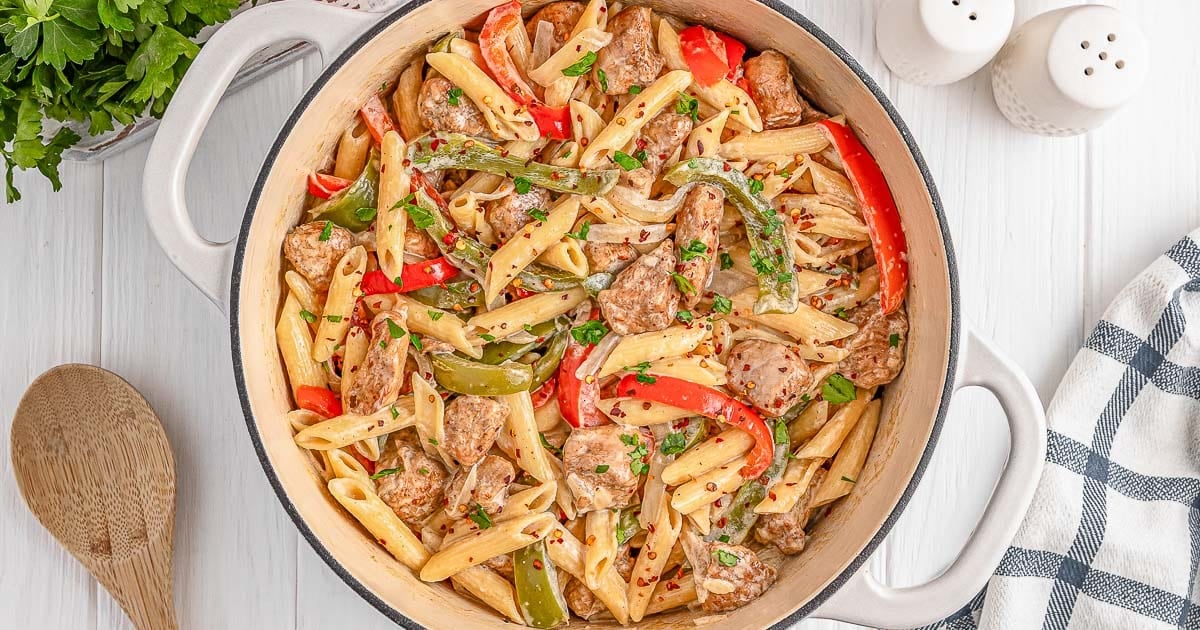 Easy Rasta Pasta Recipe with Jerk Chicken