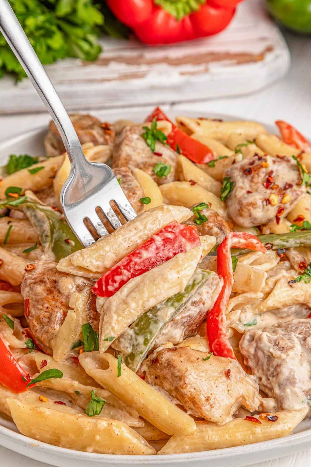 Easy Rasta Pasta Recipe with Jerk Chicken